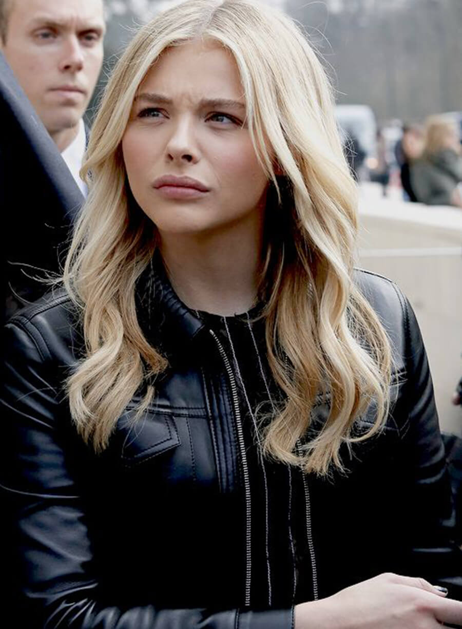 Chloë Grace Moretz PFW Black Leather Jacket – LeatherJacketMerchant
