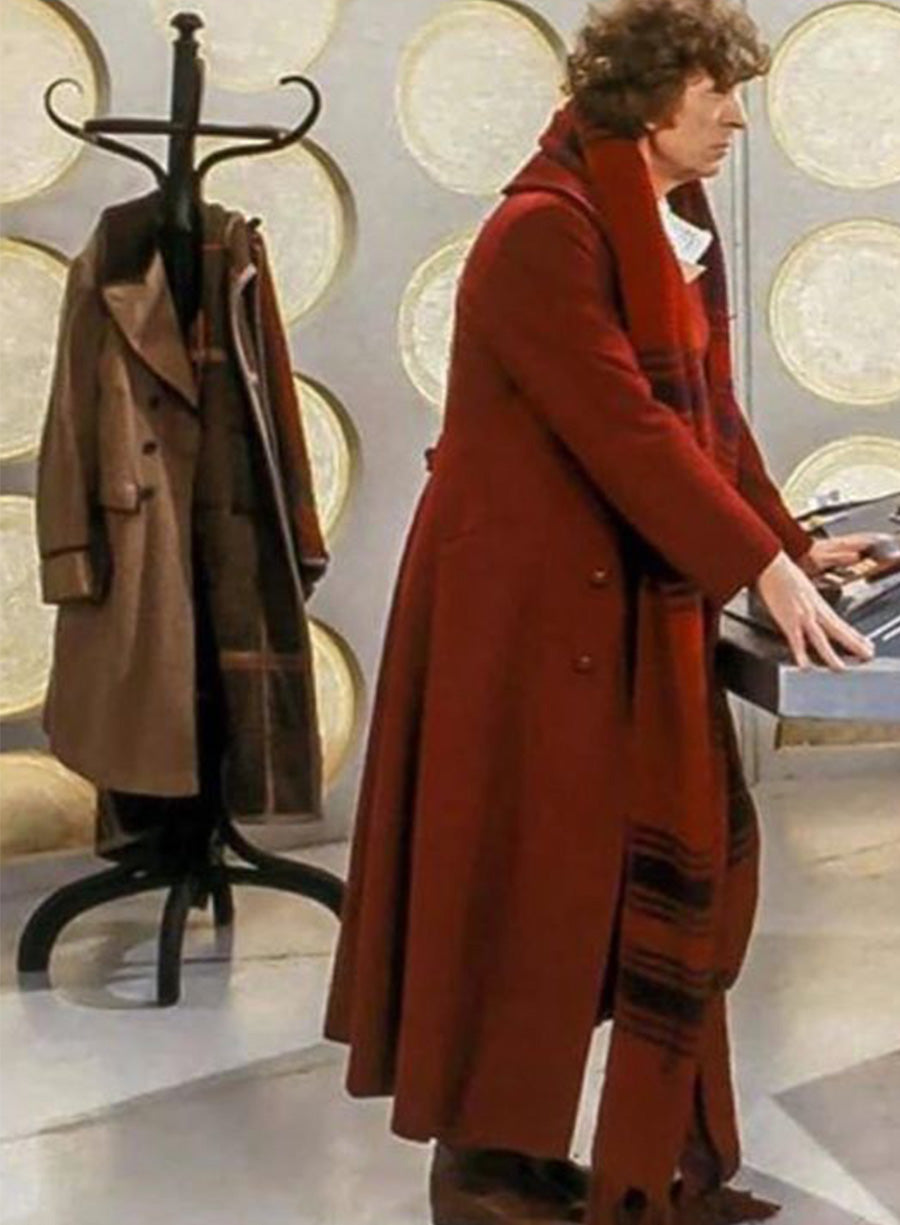 Doctor Who Tom Baker Fourth Doctor Red Wool Coat – LeatherJacketMerchant
