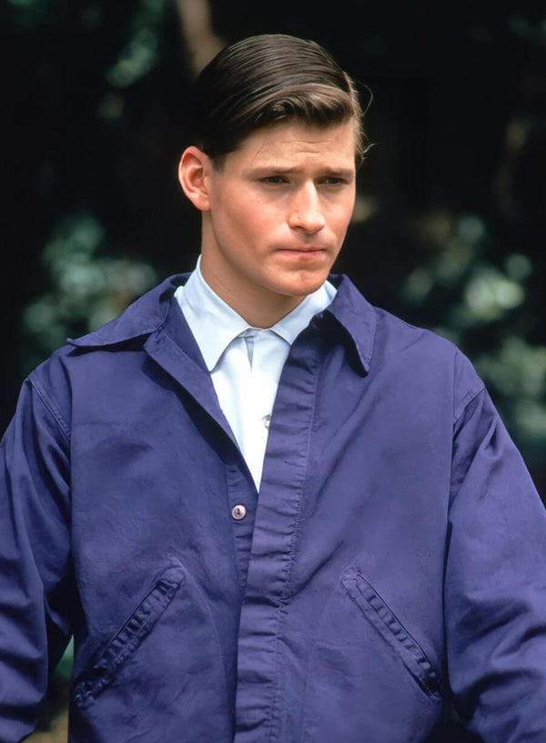 George McFly Back to the Future Blue Jacket – LeatherJacketMerchant