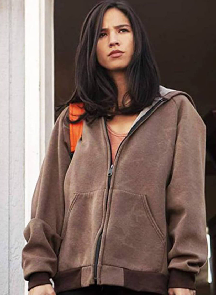 Monica Dutton Yellowstone Hooded Brown Jacket – LeatherJacketMerchant