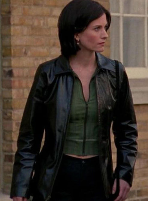 Monica Geller Friends Black Leather Jacket – LeatherJacketMerchant