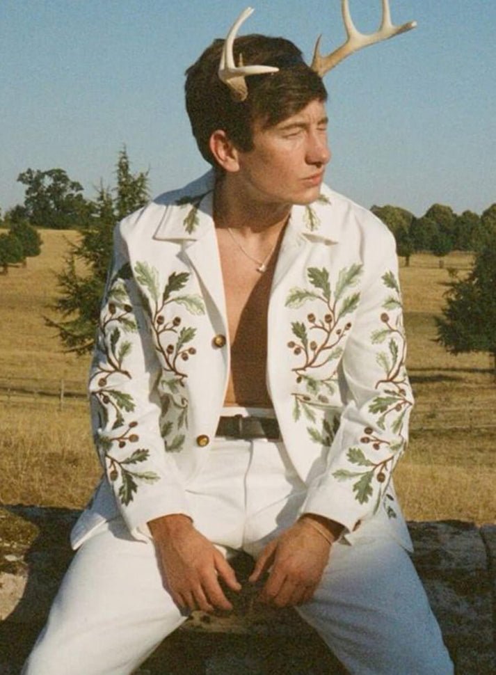 Oliver Quick Saltburn White Green Leaf Jacket – LeatherJacketMerchant